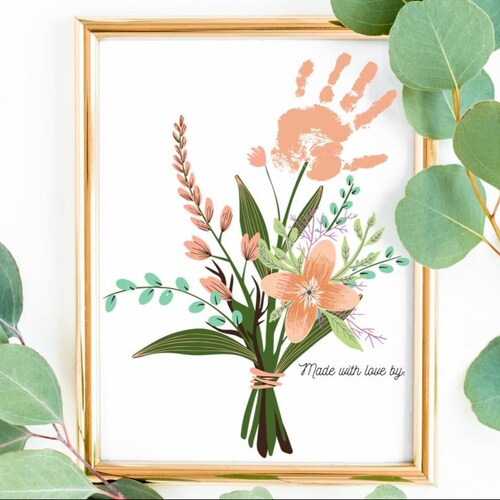 Mother's Day Handprint Gift Art Printable Handprint Art - Etsy