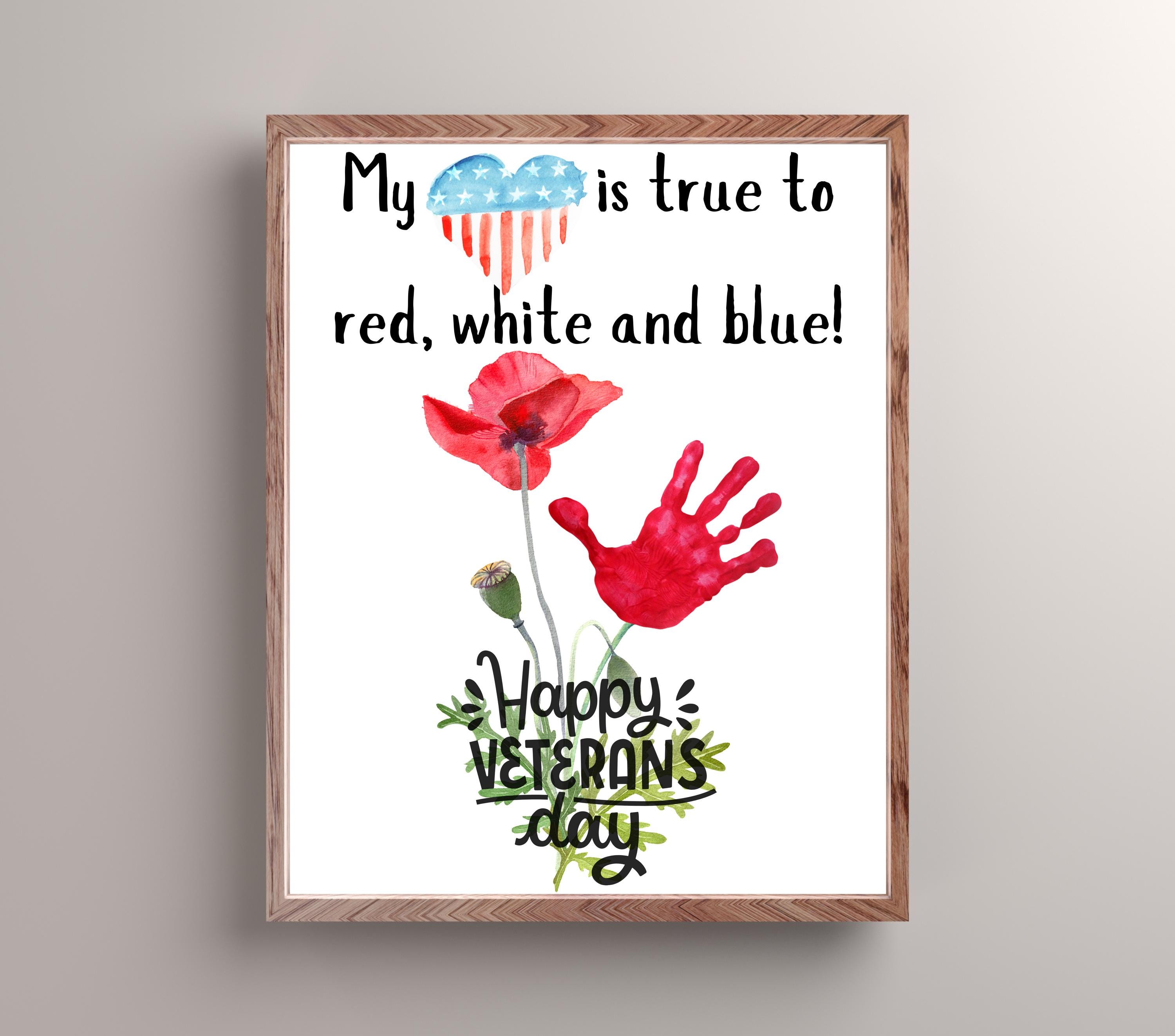 Veteran’s Day, One & Two Handprint Art Crafts | Veteran’s Day Thank You ...
