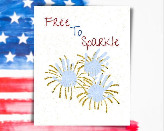 Firework Handprint Craft for Kids Free to Sparkle - Etsy