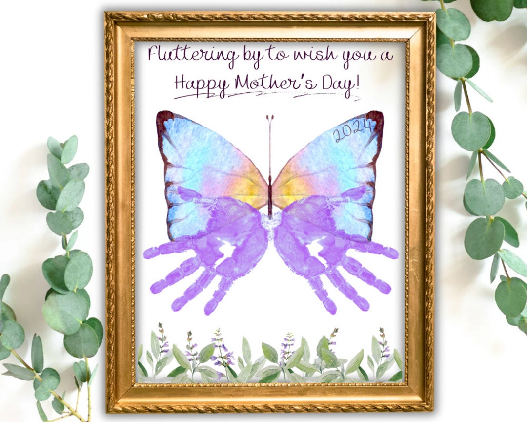 Butterfly Handprint Craft, Fluttering by to Wish You A Happy Mothers ...