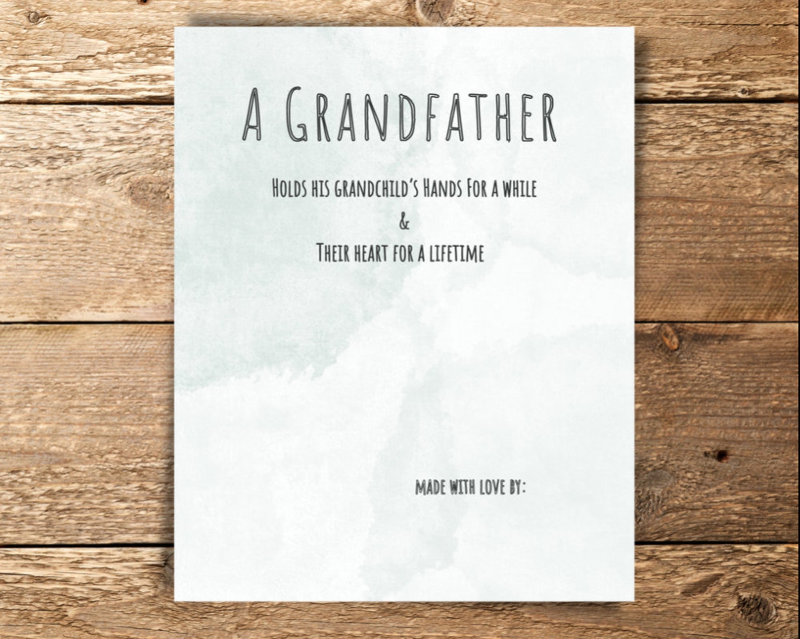 Grandpa Handprint Art Personalized Gift for Him Handprint - Etsy