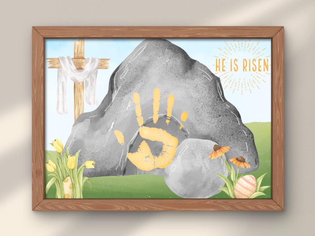 He is Risen Handprint Craft, Christian Easter Art, Religious Kids ...