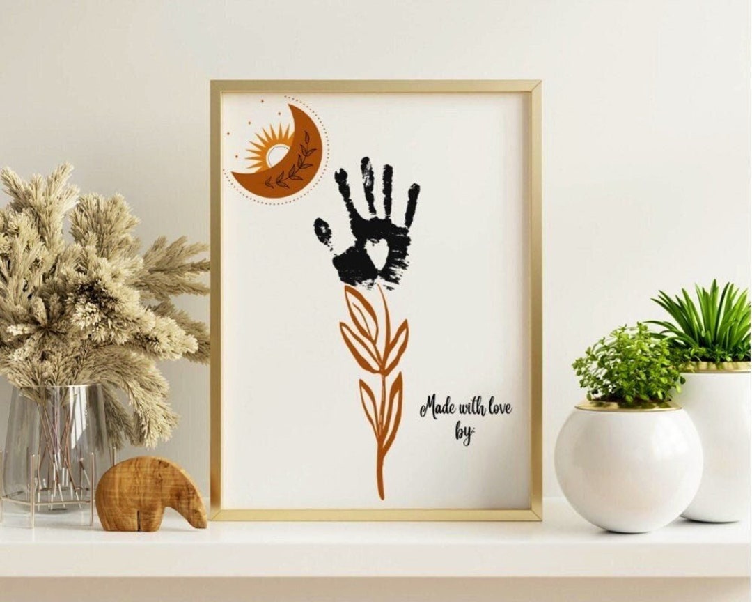 Ethereal Sun & Moon Handprint Art Printable DIY Kids Craft, Instant ...