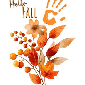 Hello Fall, Handprint Art Craft, Hello Fall| "8x10", "8.5x11" & A4 ...