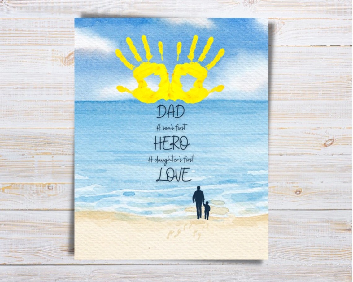 Father's Day Handprint Art Craft, DIY Gift for Dad (PDF & JPG) - Etsy