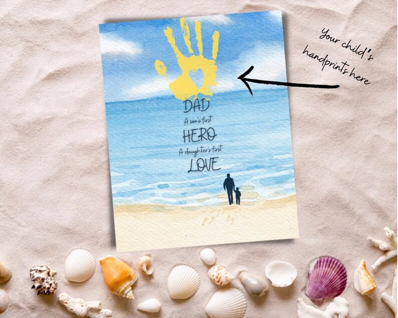 Father's Day Handprint Art Craft, DIY Gift for Dad (PDF & JPG) - Etsy