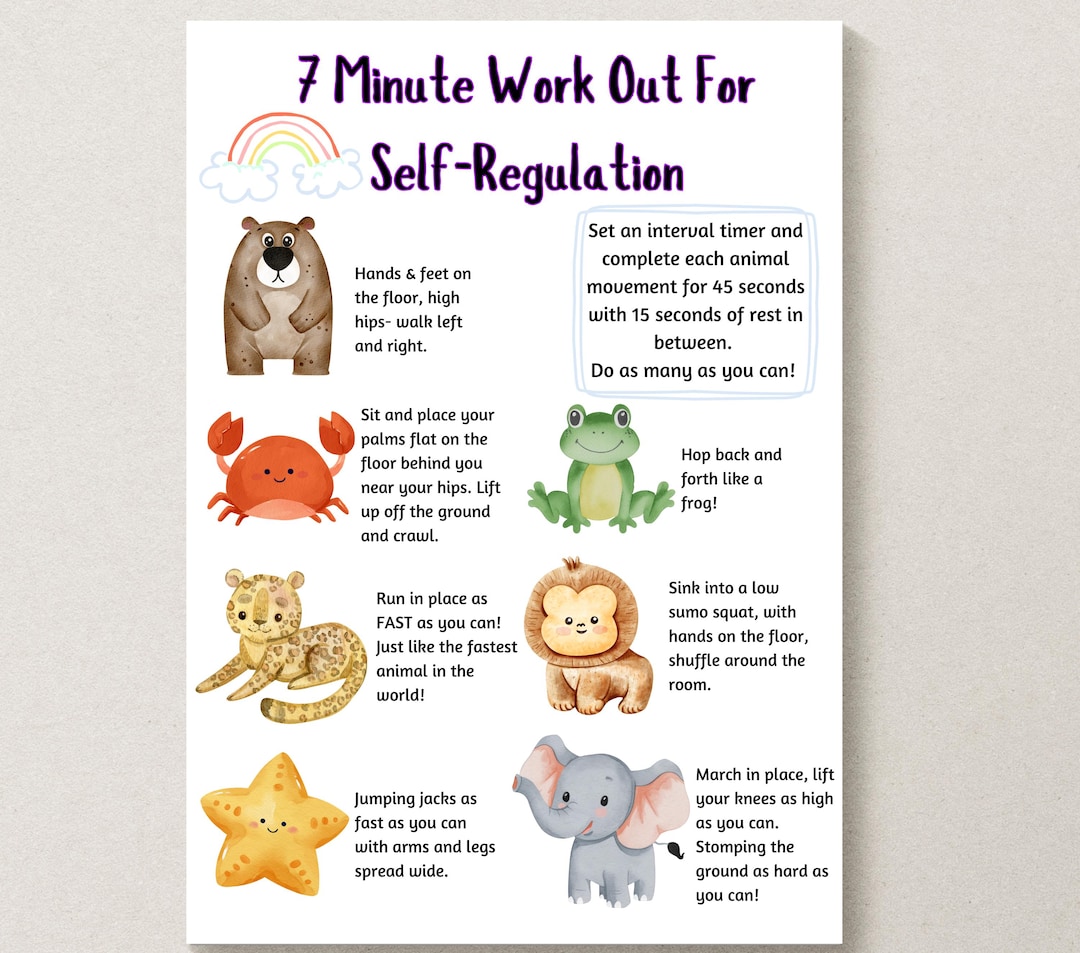 Self-regulation Workout for Kids, Self- Regulation 16 X20 Poster ...