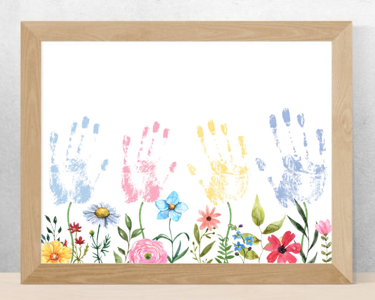 Four Handprint Flower Art Project11x17 Printable - Etsy