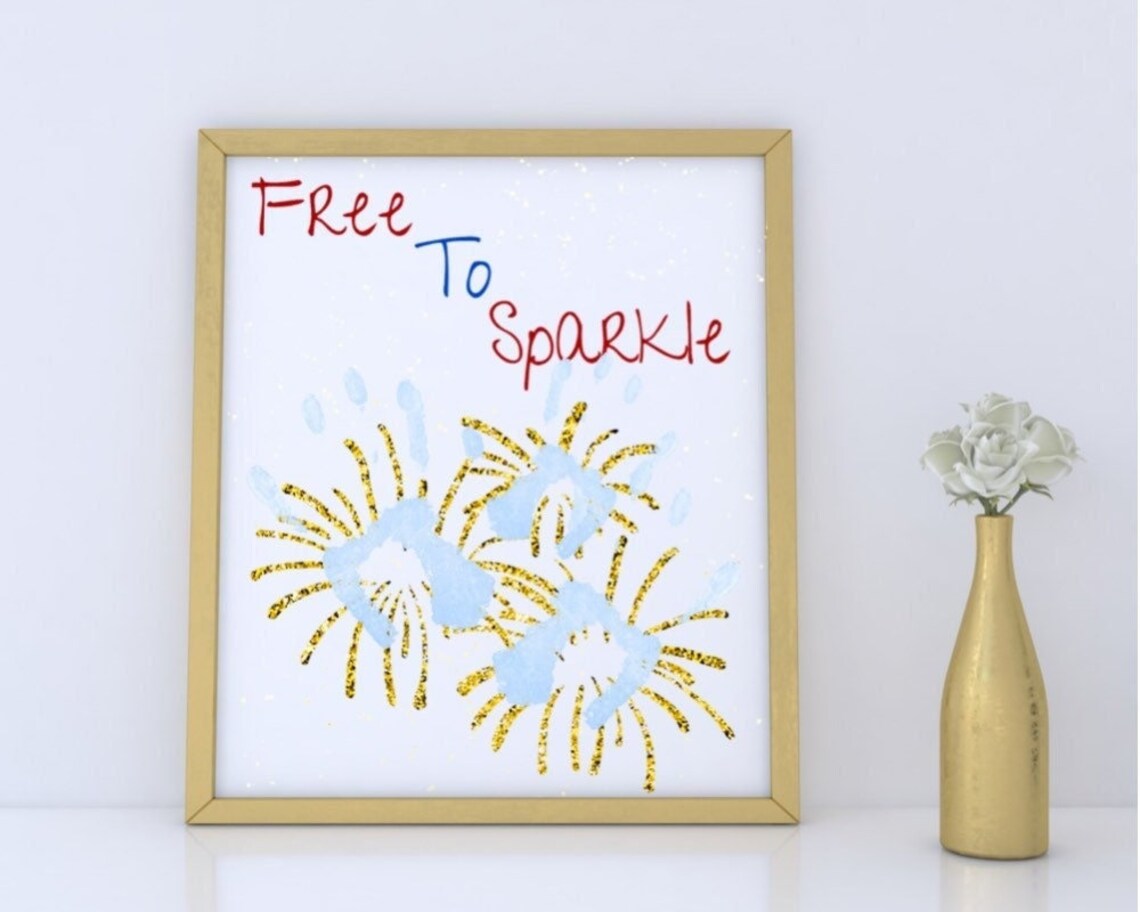 Firework Handprint Craft for Kids Free to Sparkle Veterans - Etsy