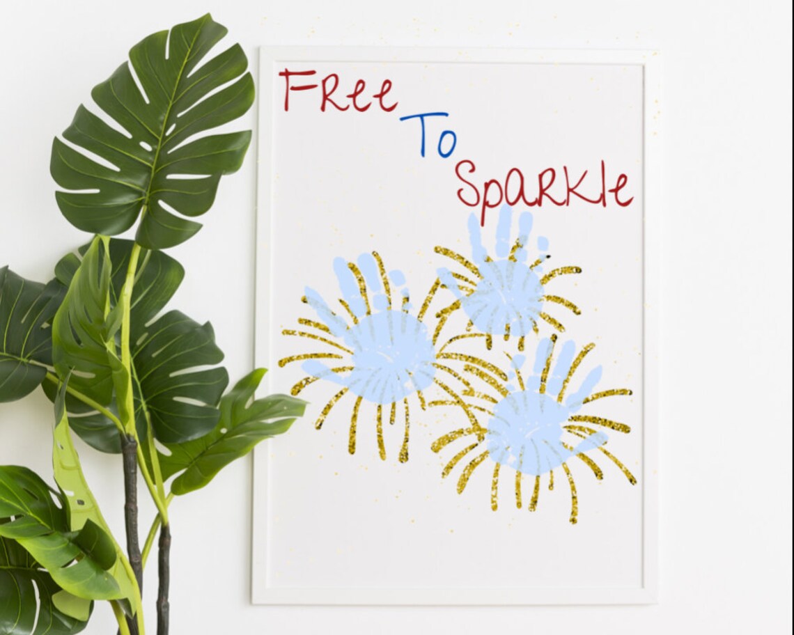 Firework Handprint Craft for Kids Free to Sparkle - Etsy
