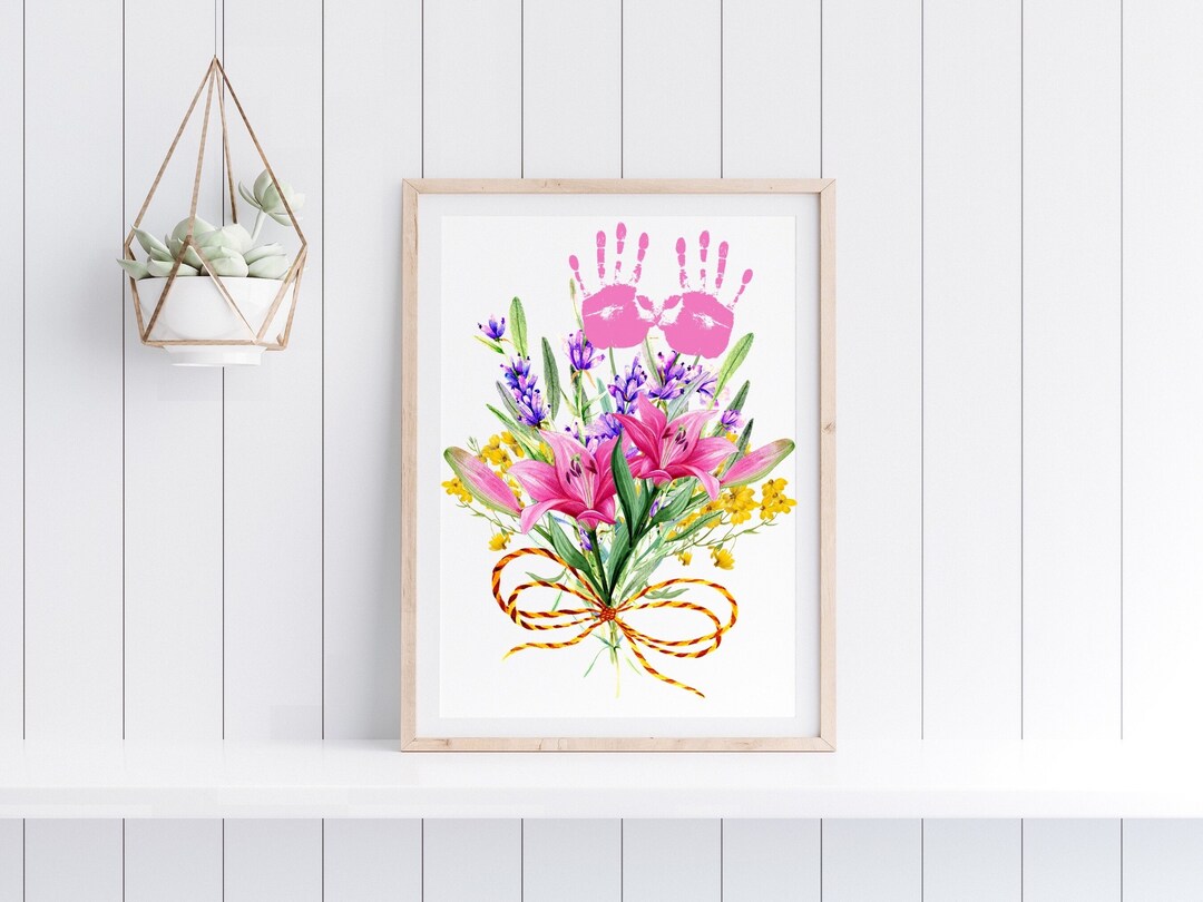 Personalized Two Handprint Art Printable DIY Kids Craft, Instant ...