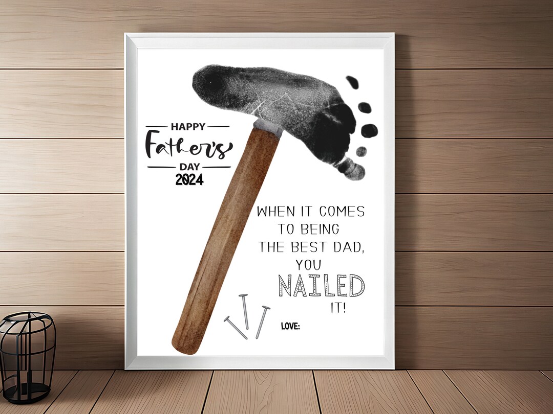 Fathers Day, Hammer Footprint Craft Father's Day Handprint Craft ...