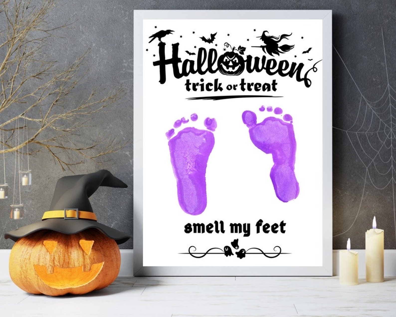 Halloween Handprint Art Craft Trick or Treat Smell My Feet - Etsy
