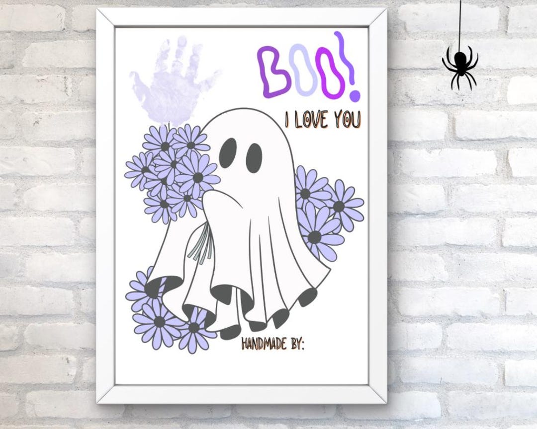 Boo! I Love You Halloween Handprint Art Bundle, Printable Halloween ...