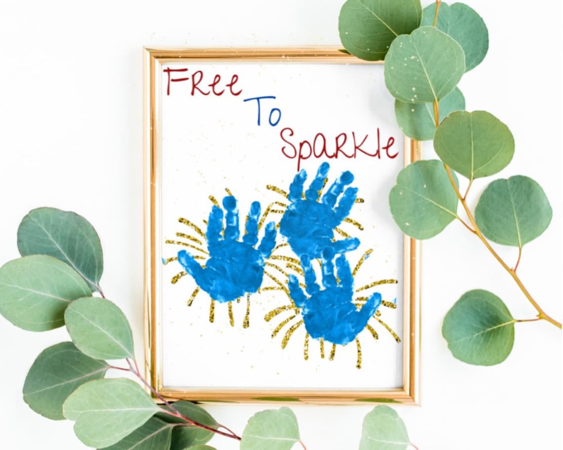 Firework Handprint Craft for Kids Free to Sparkle Veterans - Etsy