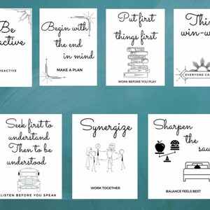 7 Habit Printable Poster Set, Elementary Classroom Decor, Minimalist ...