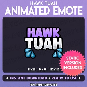 Animated HAWK TUAH EMOTE | Animated + Static Versions Included; Cute ...