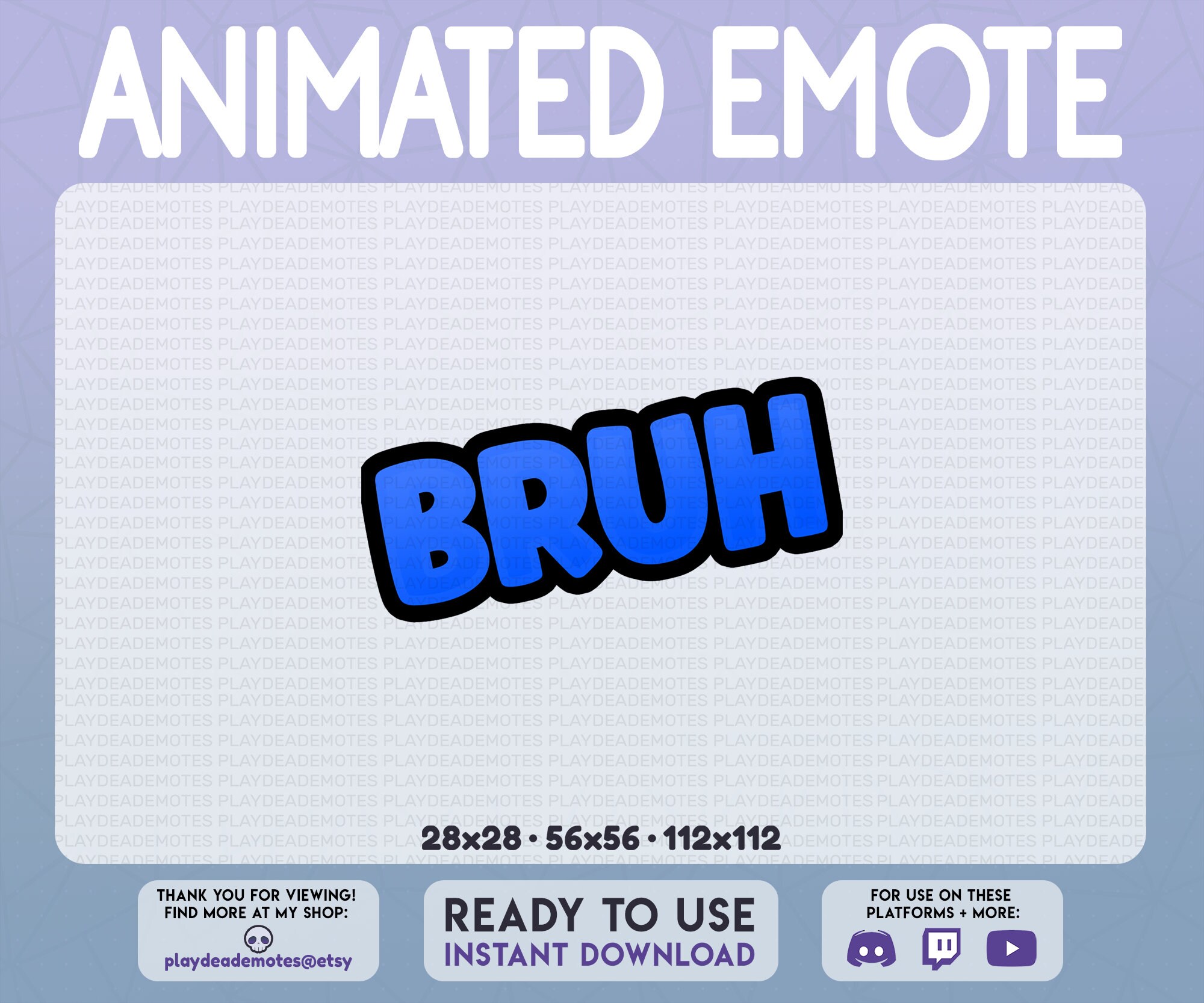 BRUH ANIMATED EMOTE | Animated + Static Versions Included, Deep Blue ...
