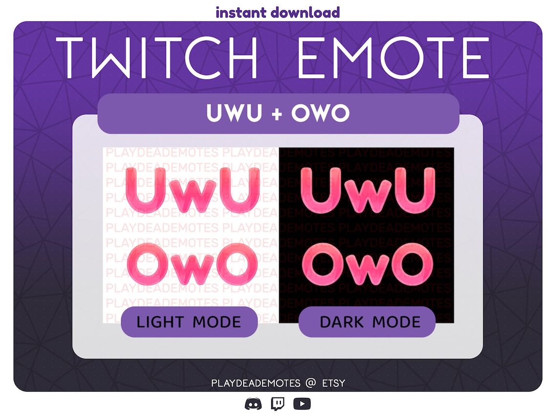 Kawaii Pink Uwu and Owo Twitch Emotes | Creepy Cute Uwu Owo Discord ...