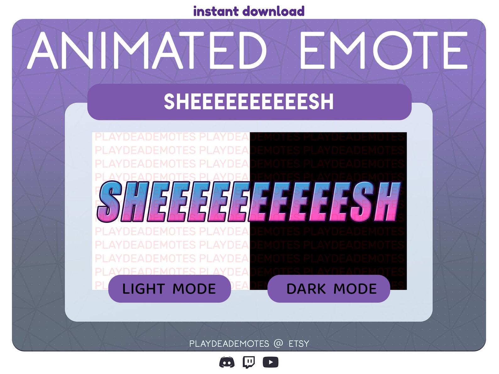 Animated SHEEEEEEEEEESH Twitch Emote Sheesh Animated Emote Pink, Purple ...