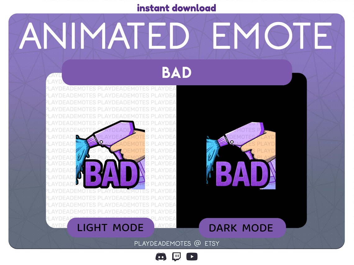 ANIMATED + STATIC Purple Spray Bottle BAD Emotes | Animated in 3 Speeds ...