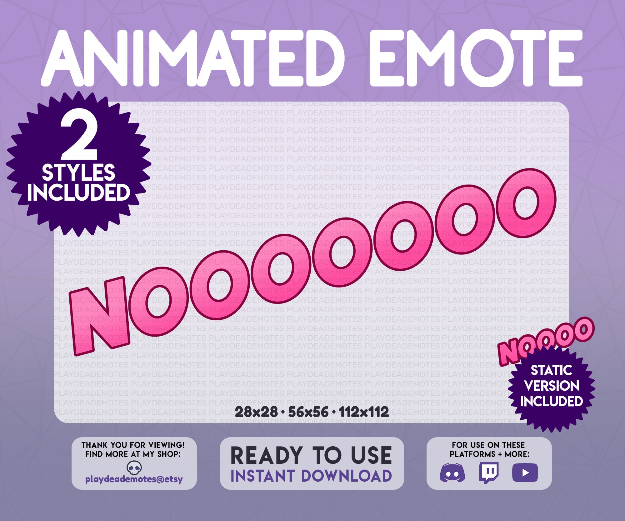 Pink Nooooo Emote | ANIMATED + STATIC Kawaii Pink Nooo Emote, Cute No ...