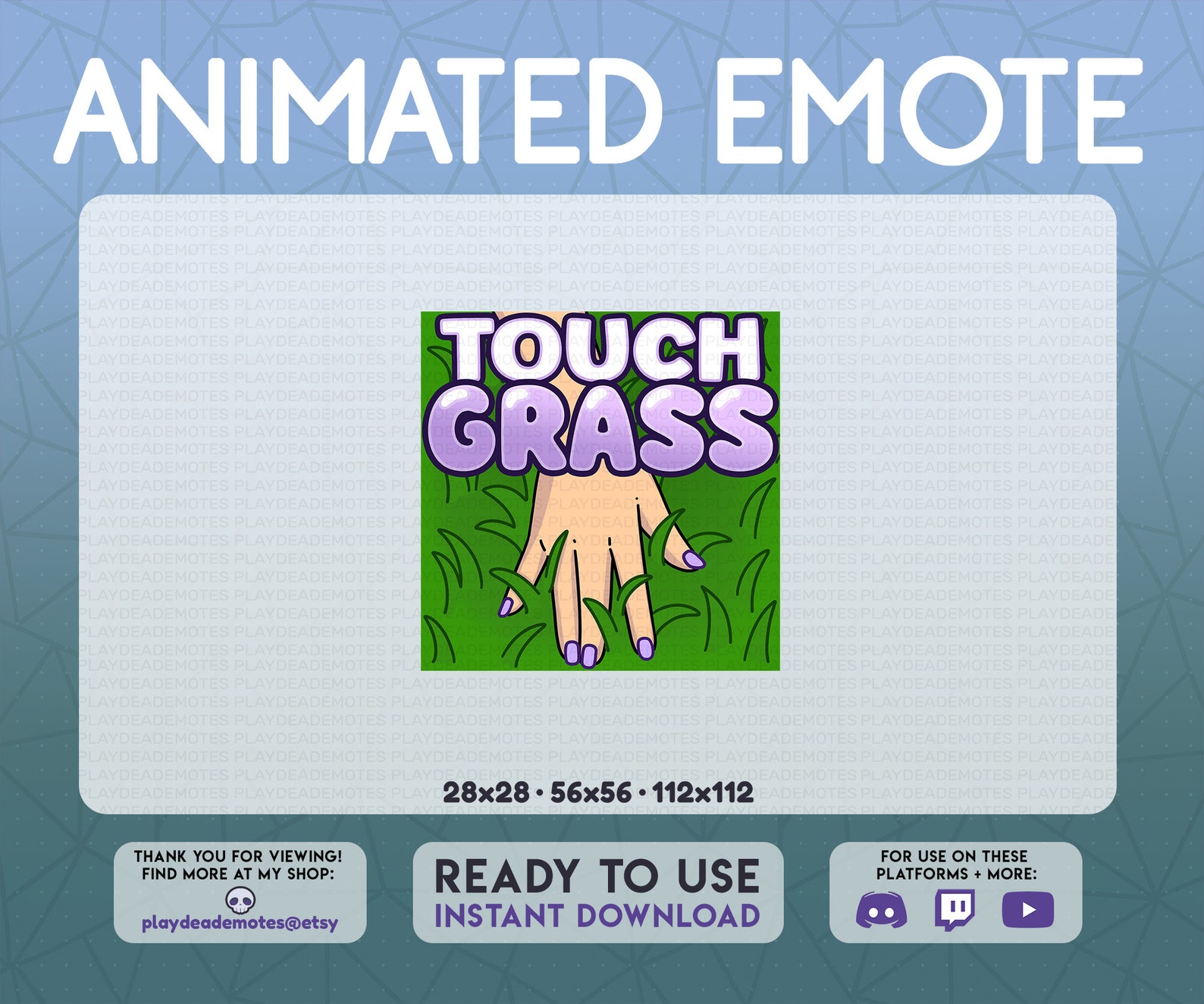 Touch Grass Animated Emote | ANIMATED + STATIC Touch Grass Emote ...
