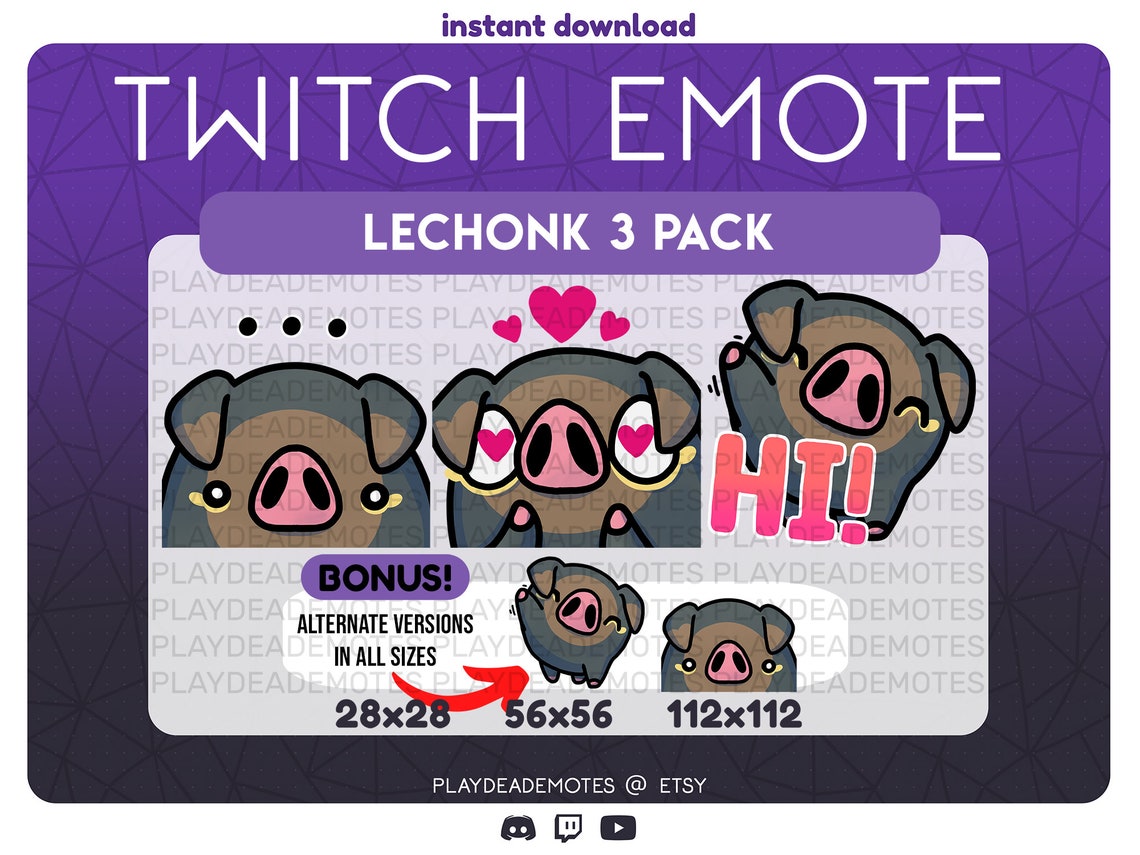 Lechonk Emote Pack Heart, Blank Stare, and Waving HI Emotes 3 Lechonk ...