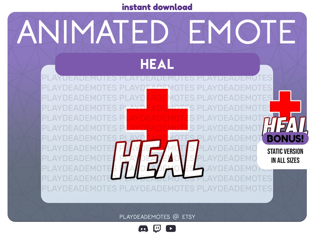 Animated HEAL Emote in Red (animated+static) (digital Download) - Etsy