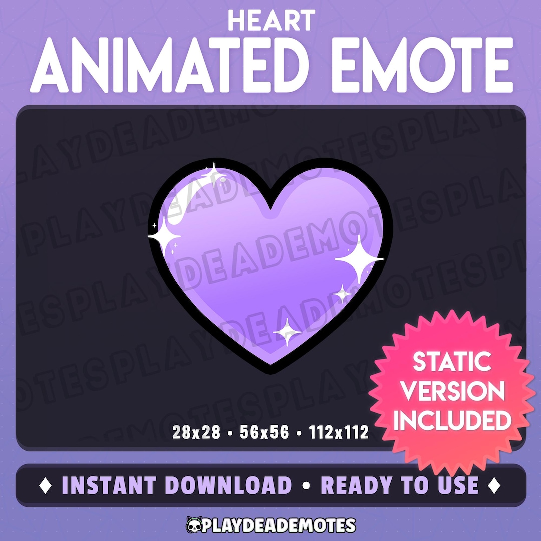 ANIMATED HEART EMOTE | Animated + Static Versions Included; Pastel ...