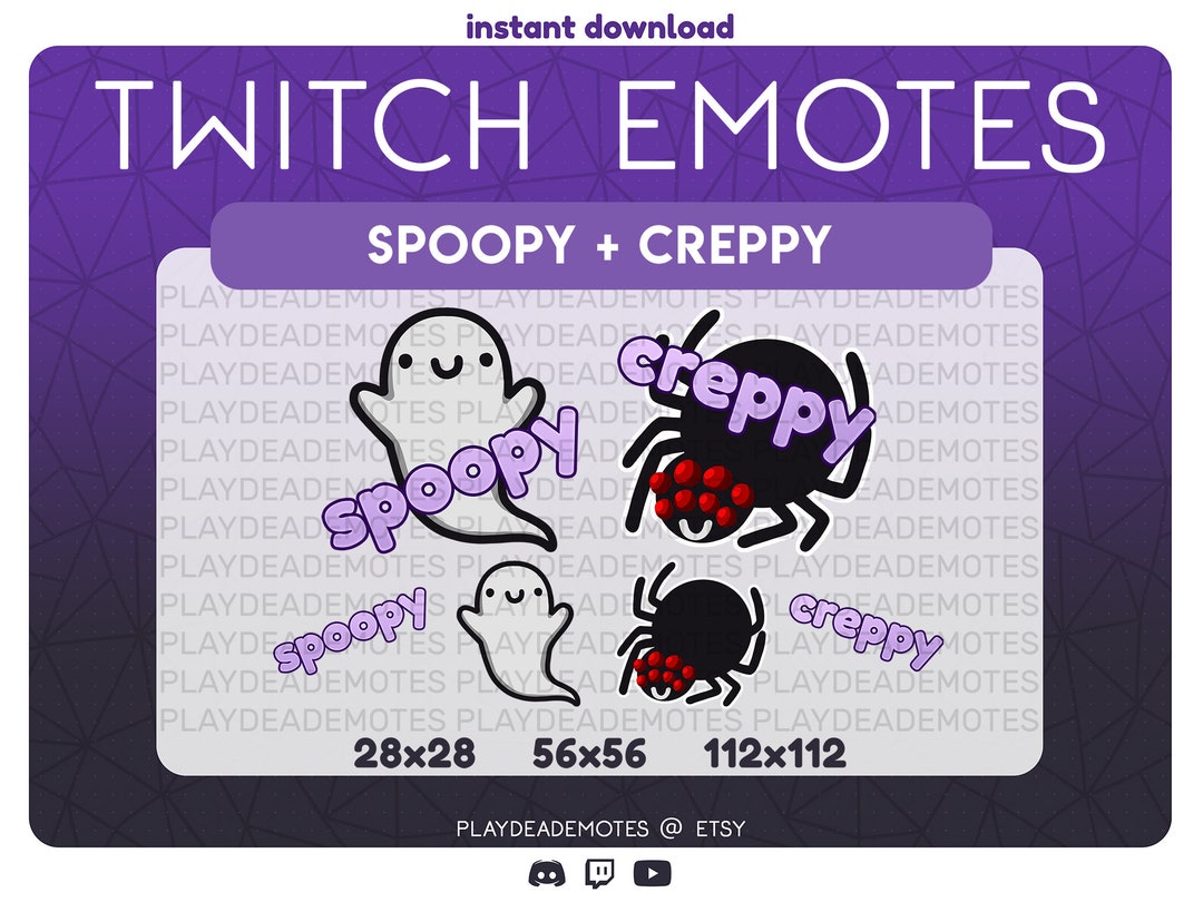 6 SPOOPY and CREPPY Purple Funny Kawaii Halloween Meme Emotes | Spooky ...