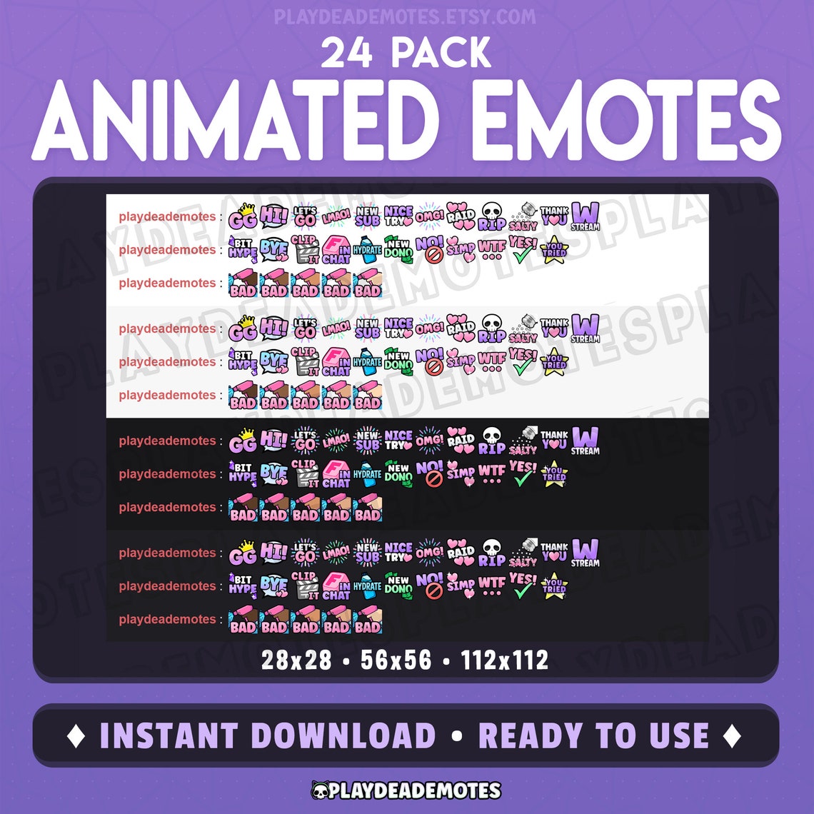 24 ANIMATED EMOTES Starter Pack Animatedstatic Versions Included ...