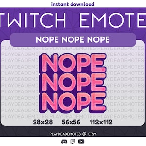 Cute Pink NOPE NOPE NOPE Twitch Emote | Panicking Nope Discord Emotes ...