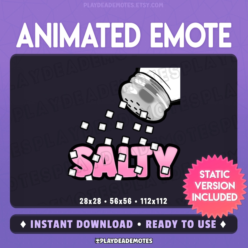SALTY ANIMATED EMOTE | Animated + Static Versions Included; Funny Hand ...