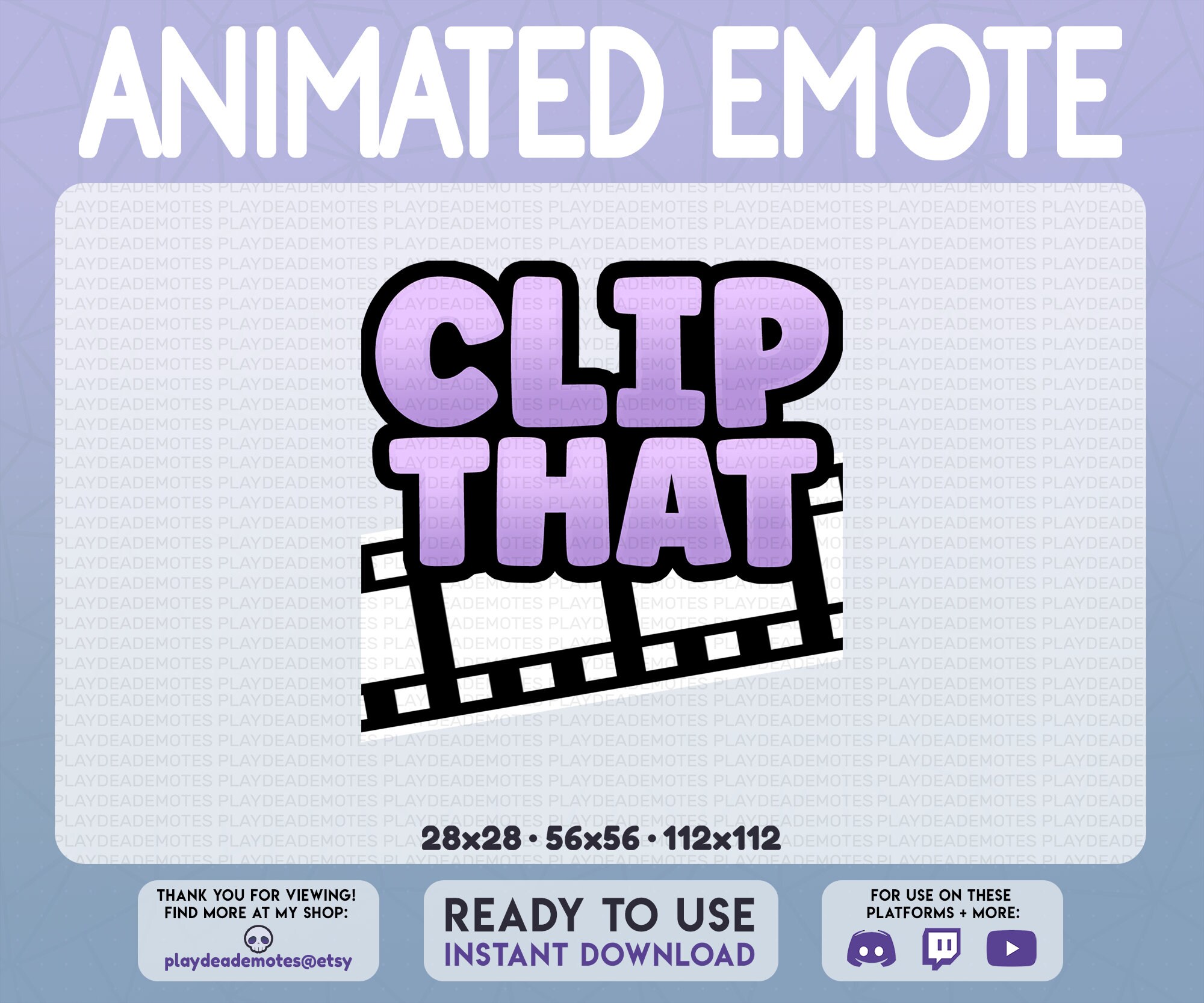 ANIMATED CLIP THAT Emote Animated Static Versions Included, Pastel ...