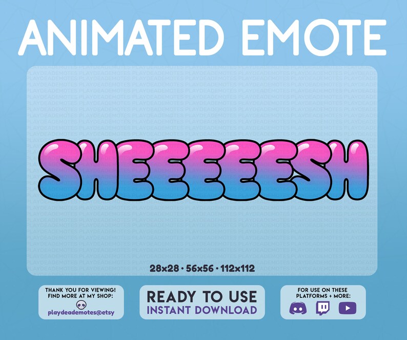 ANIMATED SHEEEEESH EMOTE Kawaii Purple Animated Sheesh Emote, Cute ...