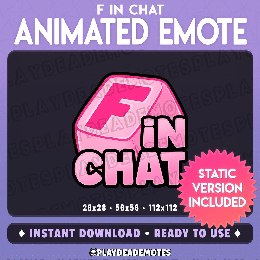 Animated Press F Chat Emote in Soft Pastel Pink (animated+static ...