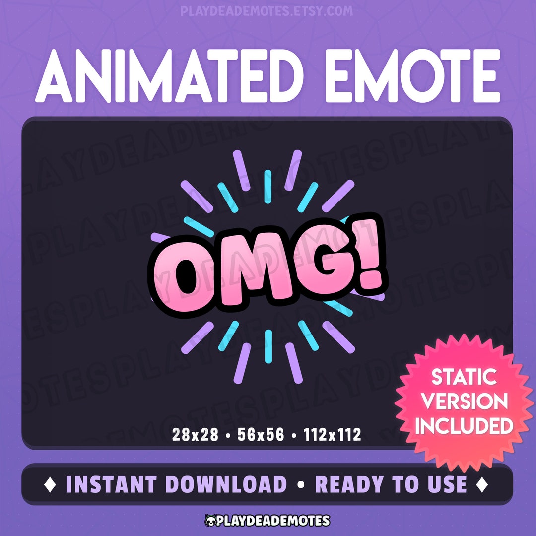 Animated OMG Emote in Soft Pink (animated+static) (digital Download ...