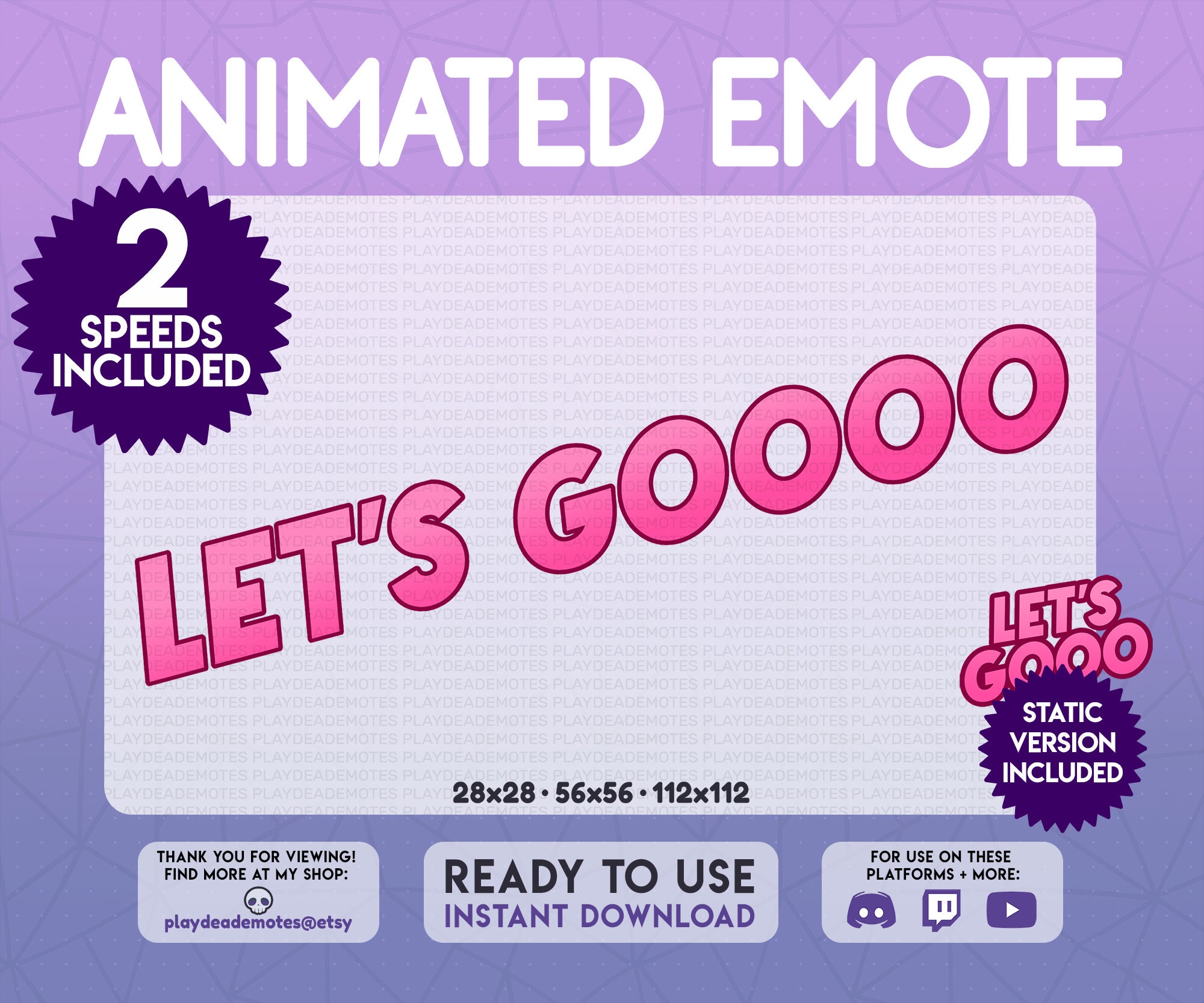 Pink Let's Goooo Emote | ANIMATED + STATIC Kawaii Pink Let's Go Emote ...