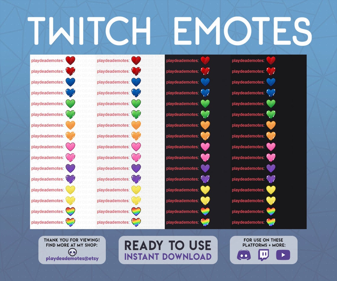 Animated RAINBOW Heart Emote | ANIMATED + STATIC Kawaii Rainbow Heart ...