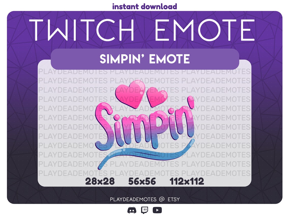 Simpin' Twitch Emote | Simpin Discord Emote | Instant Download Twitch ...