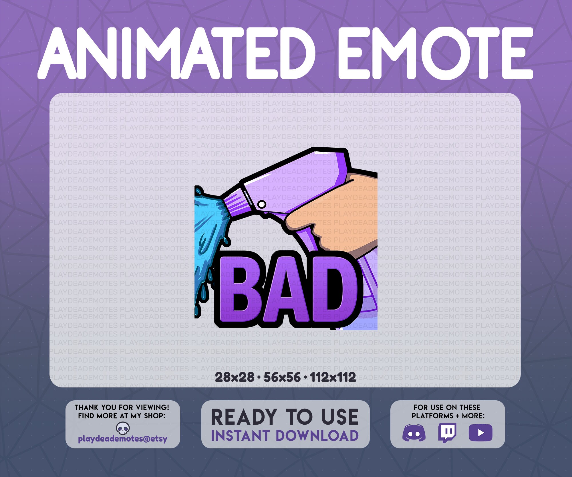 Purple Spray Bottle BAD Emotes | ANIMATED + STATIC Purple Bad Emotes ...
