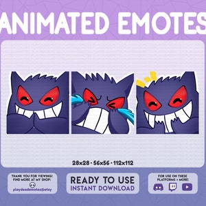 Animated Gengar Emote Pack | ANIMATED + STATIC Cute Ghost Pokemon ...