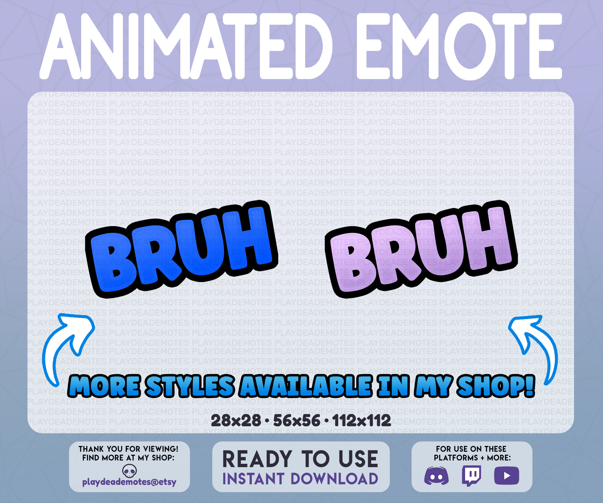 BRUH ANIMATED EMOTE | Animated + Static Versions Included, Deep Blue ...