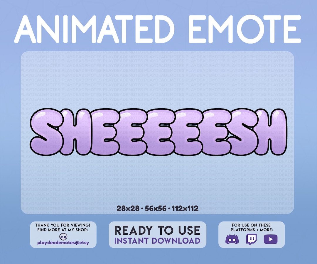 ANIMATED SHEEEEESH EMOTE | Kawaii Purple Animated Sheesh Emote, Cute ...