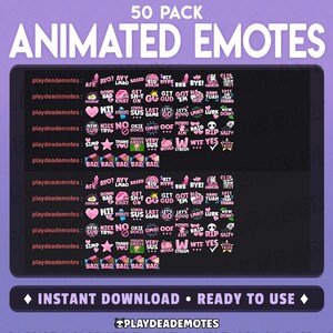 50 Animated Emotes: Soft Pastel Pink Emote Pack (animated+static ...
