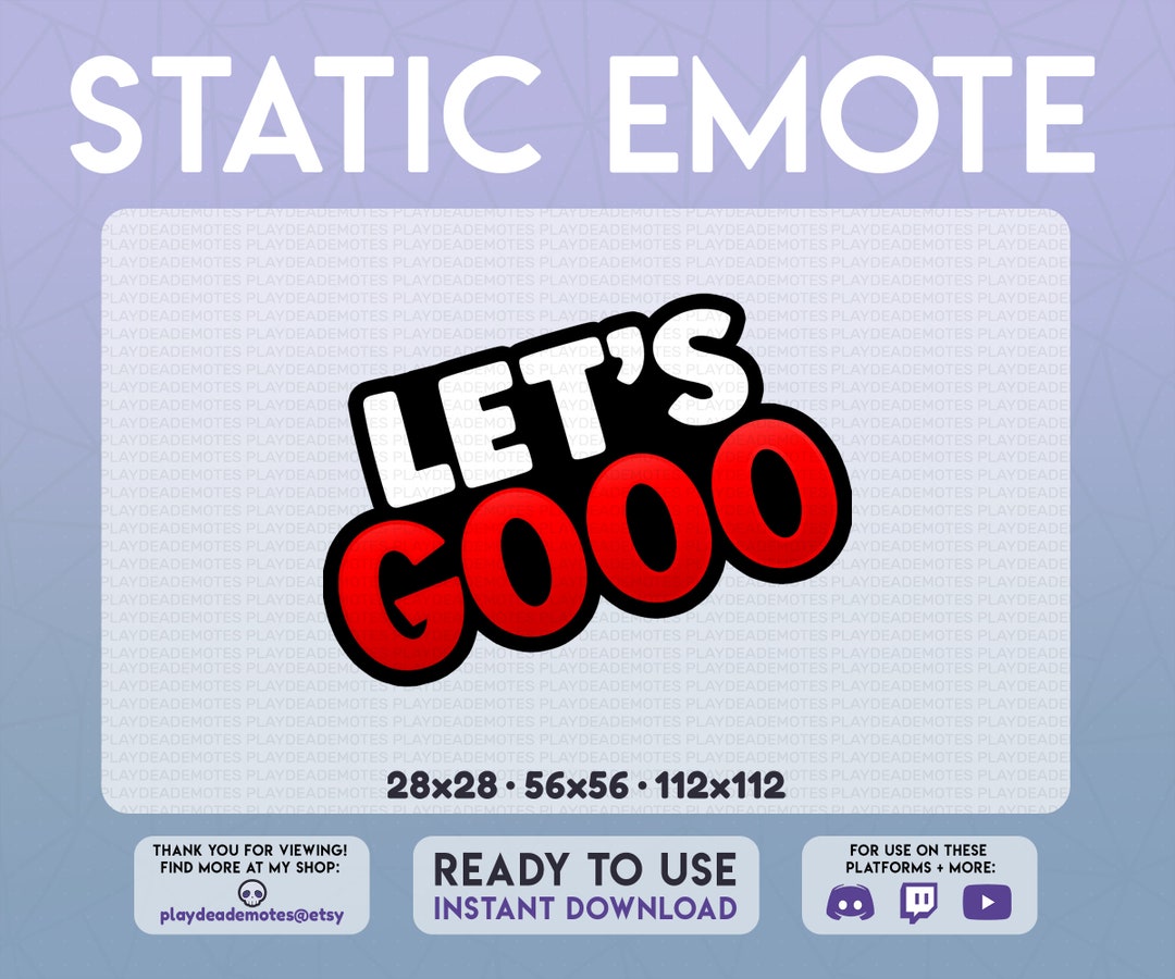 LET'S GOOO EMOTE | Bold Vibrant Red Let's Go Emote, Static Let's Gooo ...