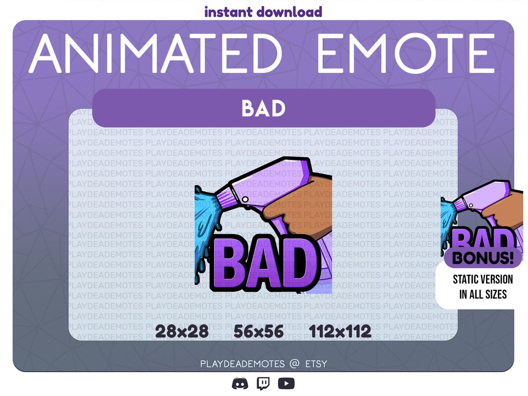 ANIMATED + STATIC Purple Spray Bottle BAD Emotes | Animated in 3 Speeds ...