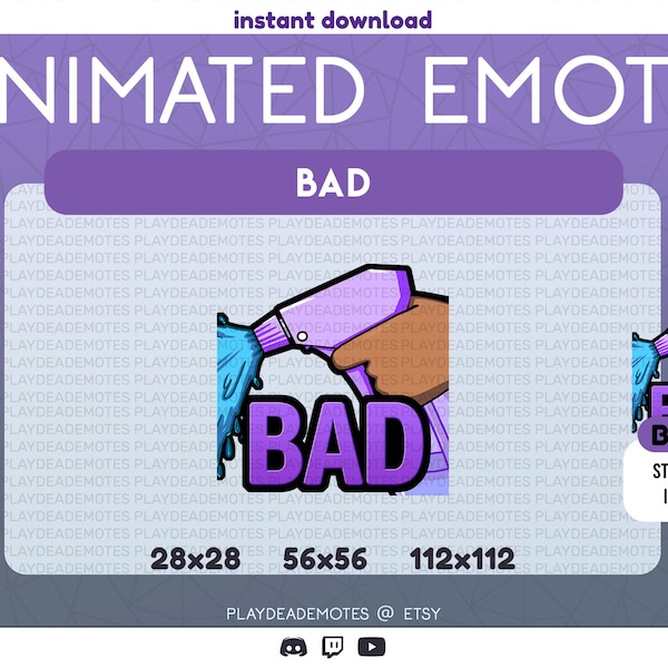 Bad Emote Purple - Etsy