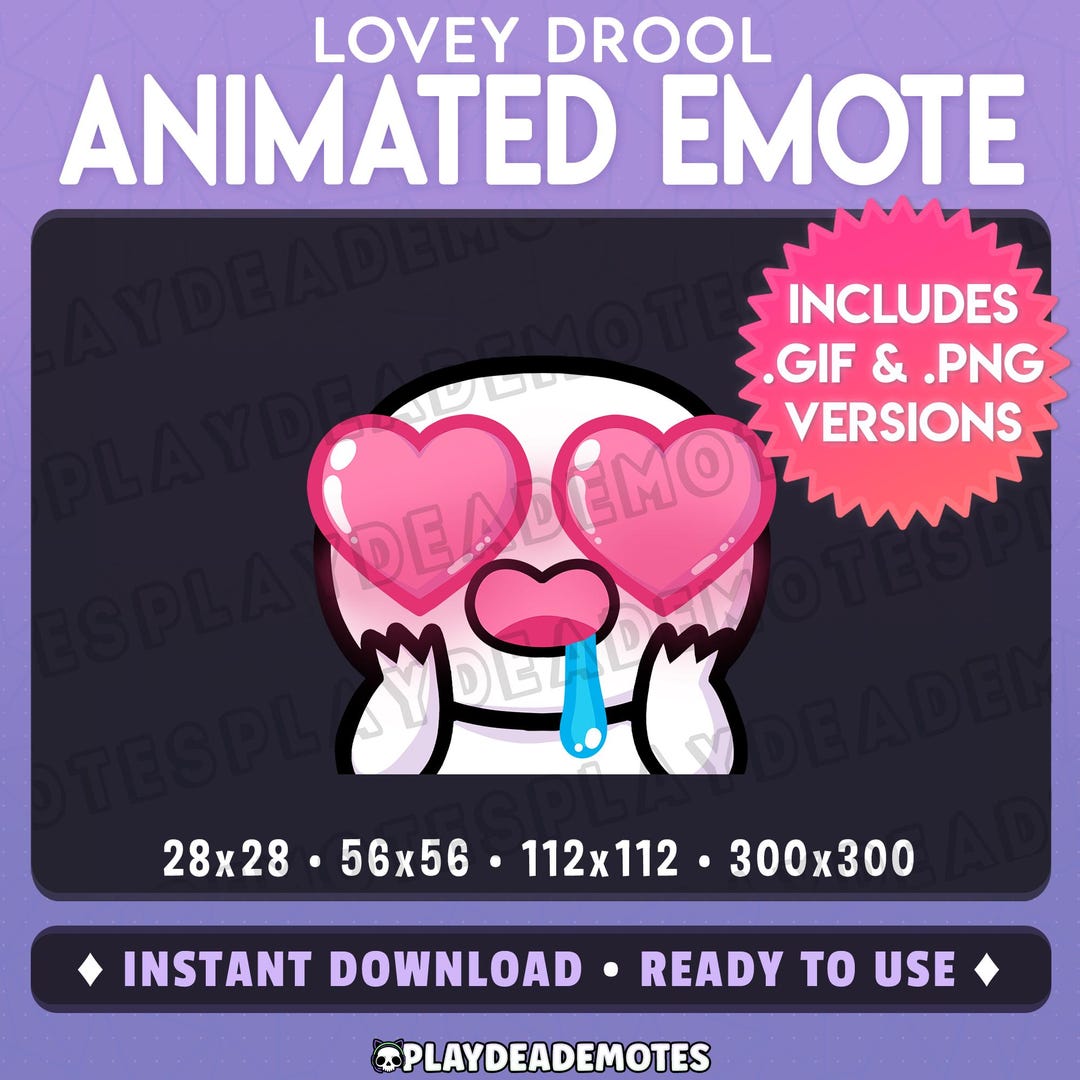 Animated Lovestruck Drooling Emote - Moji (animated+static) (digital ...